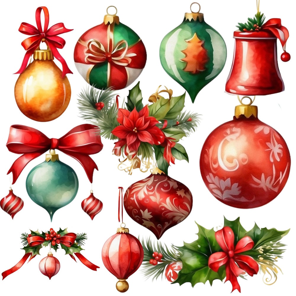 Christmas Clip Art 50 Png Commercial Use Digital Download - Etsy