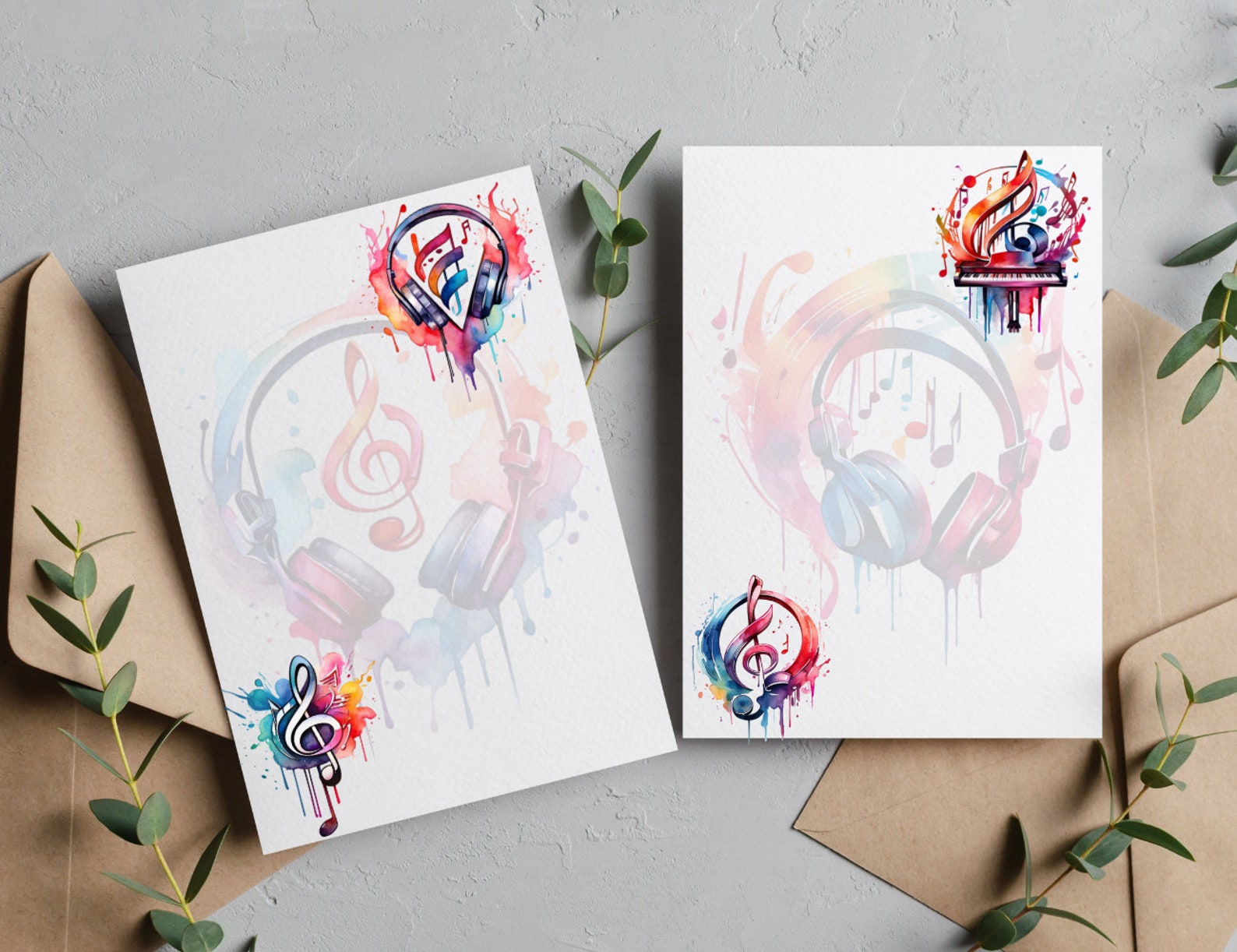 Note Watercolor Clip Art 30 Png Clipart Digital Download Commercial Use ...