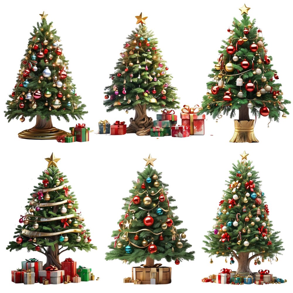 Christmas Tree Clip Art 50 PNG Digital Download Commercial Use - Etsy