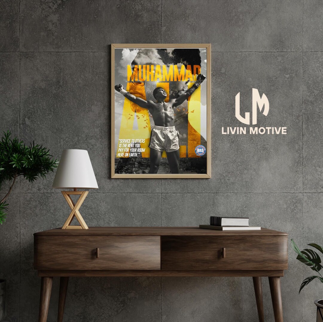 Muhammad Ali Digital Art Print | Motivational Boxing Poster | Iconic ...