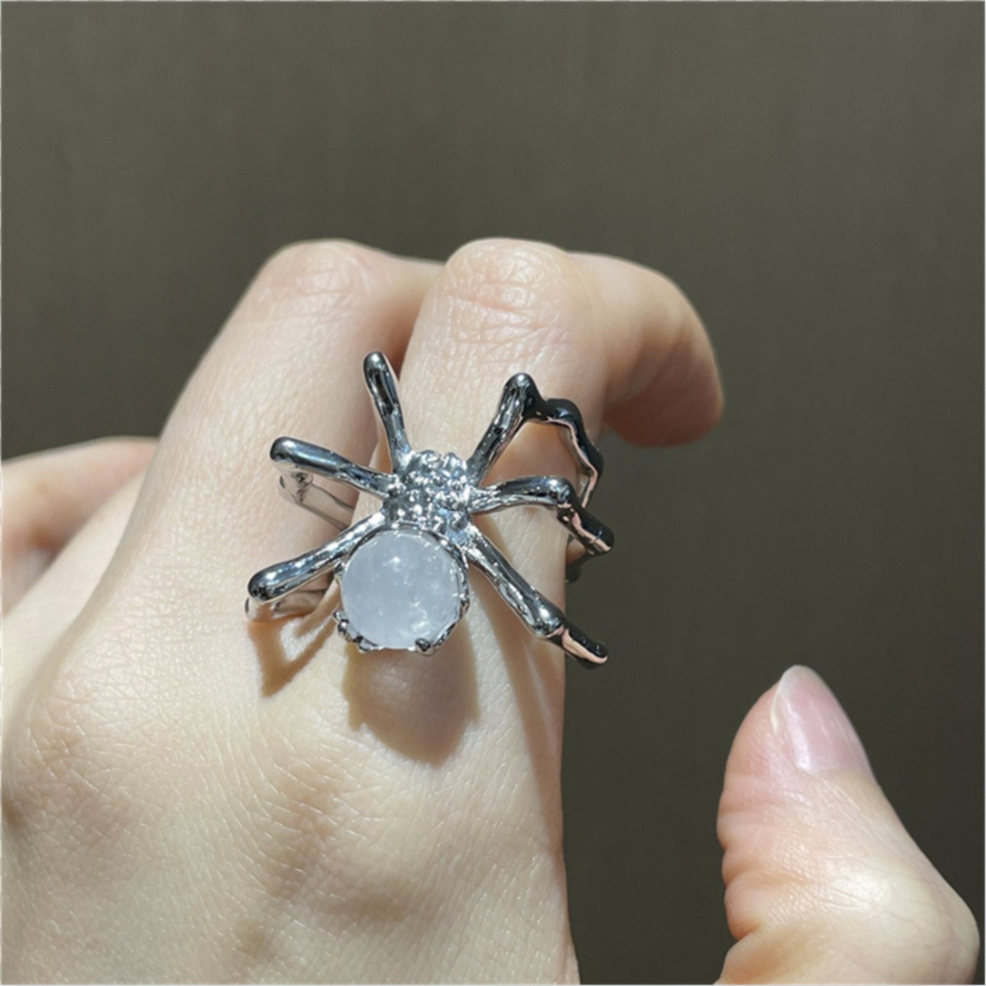Gothic Silver Black Spider Ring Spider Adjustable Ring - Etsy