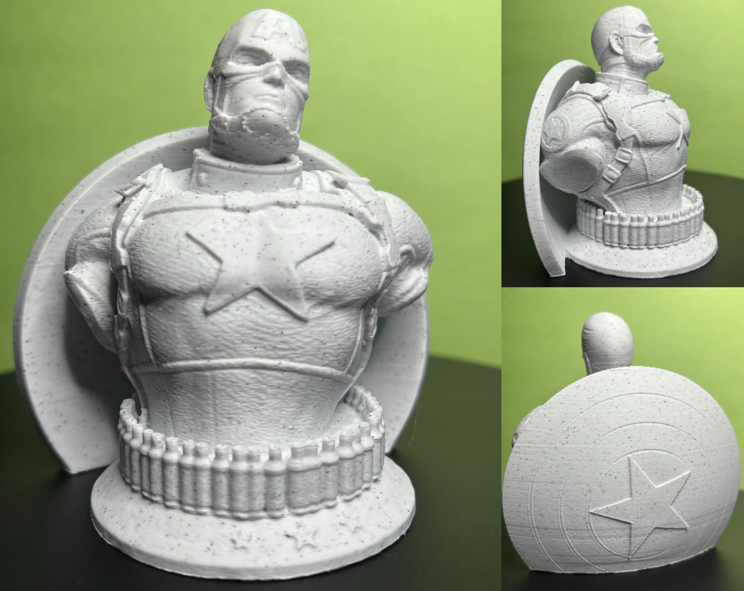 Marvel Captain America Bust With a Stone / Marble Finish - Etsy