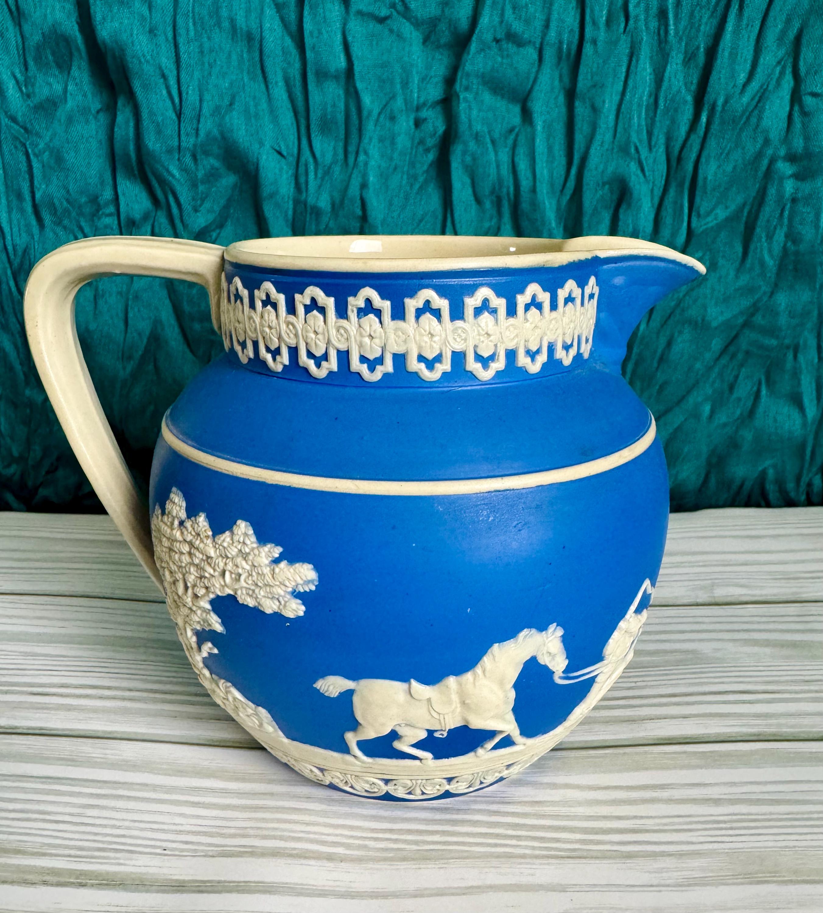 Vintage Pitcher, Blue and White, Copeland England - Etsy