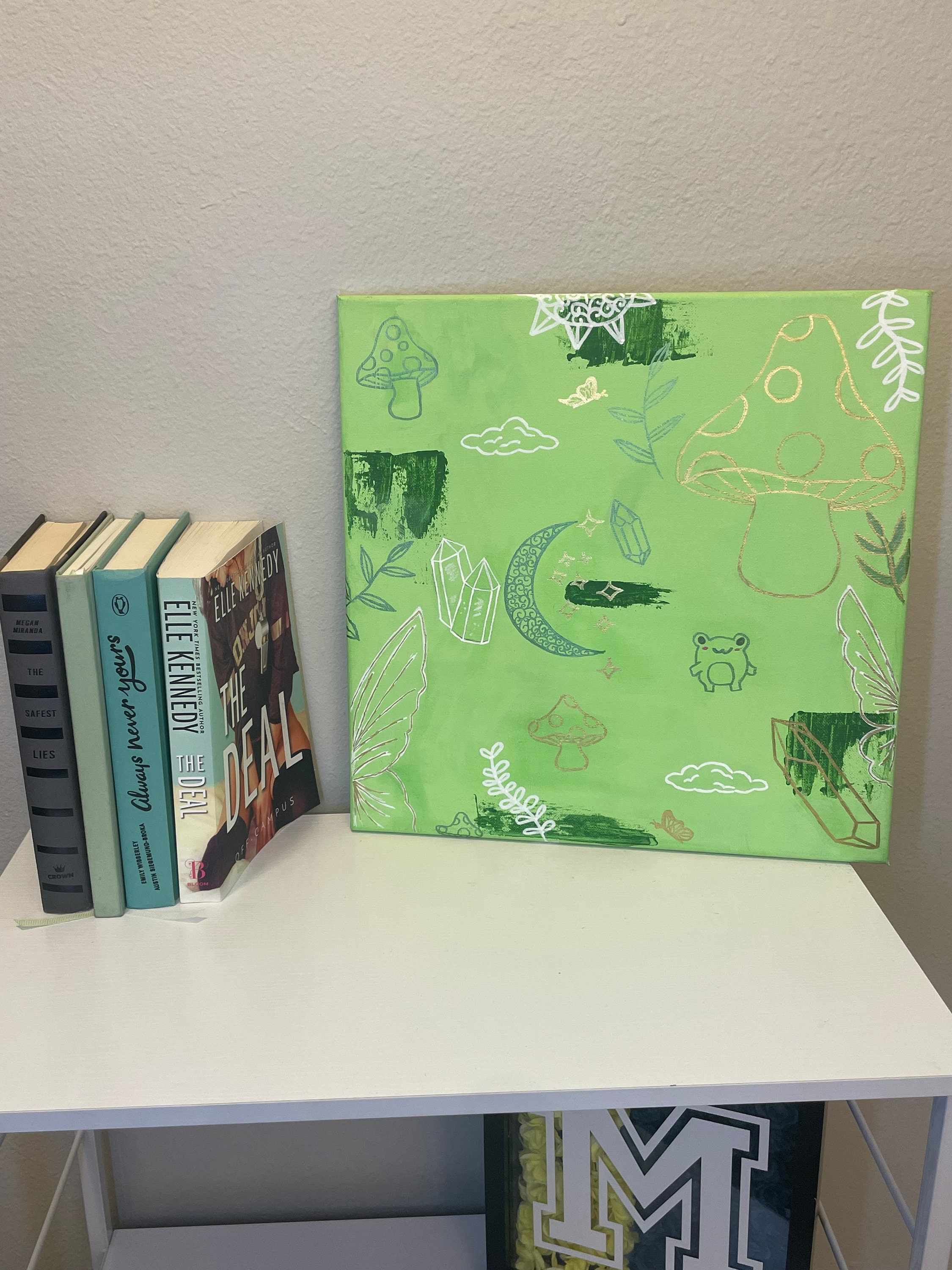 Cottage Core Green Square Painting - Etsy