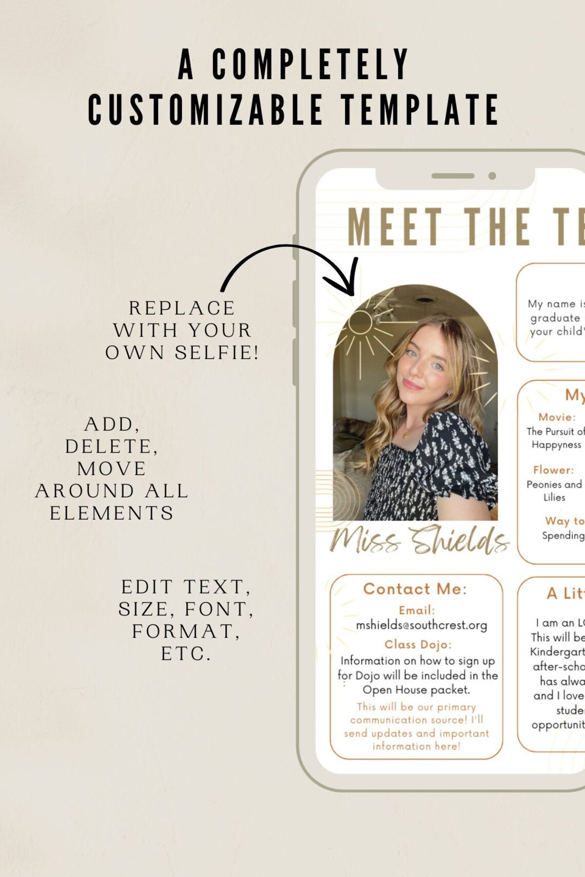 Boho Meet the Teacher Editable Template Letter Flyer Back to - Etsy