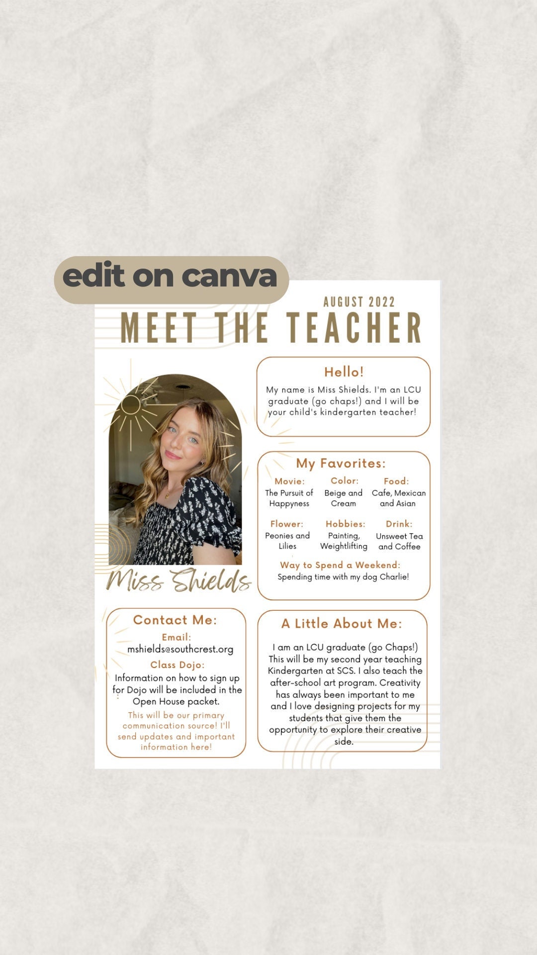 Boho Meet the Teacher Editable Template Letter Flyer Back to - Etsy