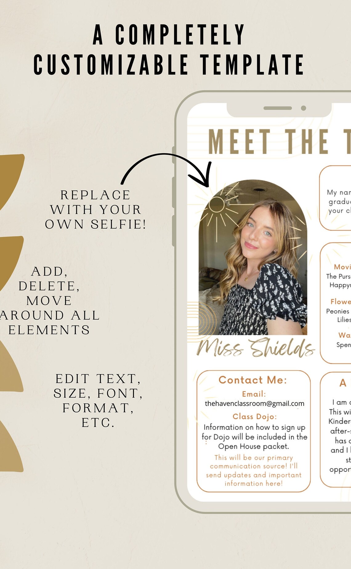 Boho Meet the Teacher Editable Template Letter Flyer, Back to School ...