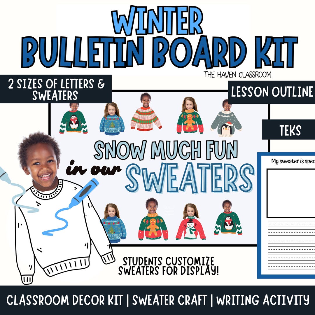 Sweater Winter Bulletin Board Winter Door Decorations Winter Craft ...