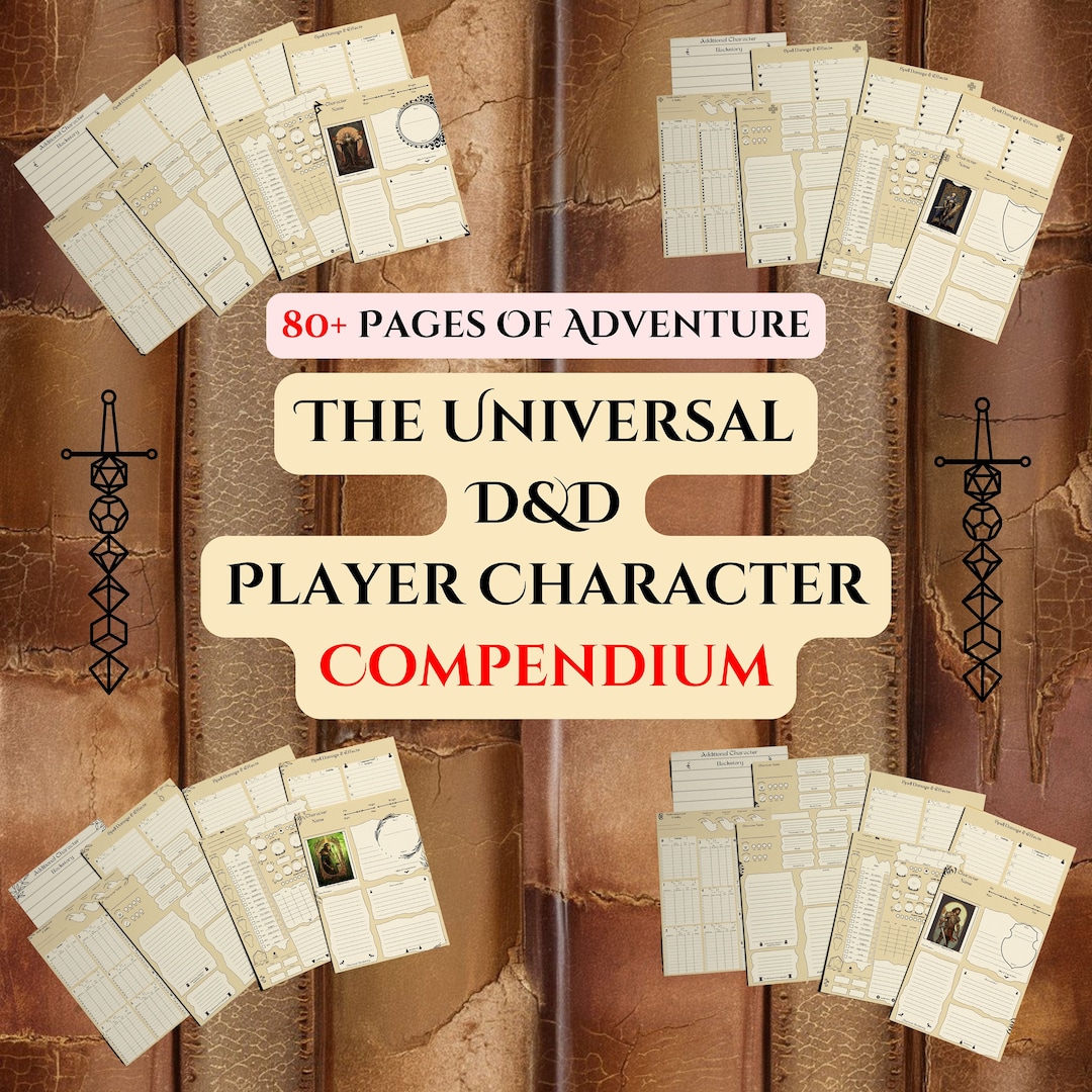 Universal D&D Player Character Compendium: Digital Download Pack, PDF ...
