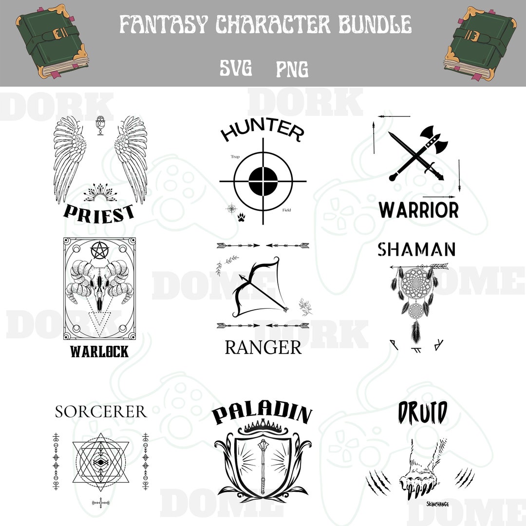 Fantasy Character Bundle Inspired Roleplaying Games for Cricutttrpg ...