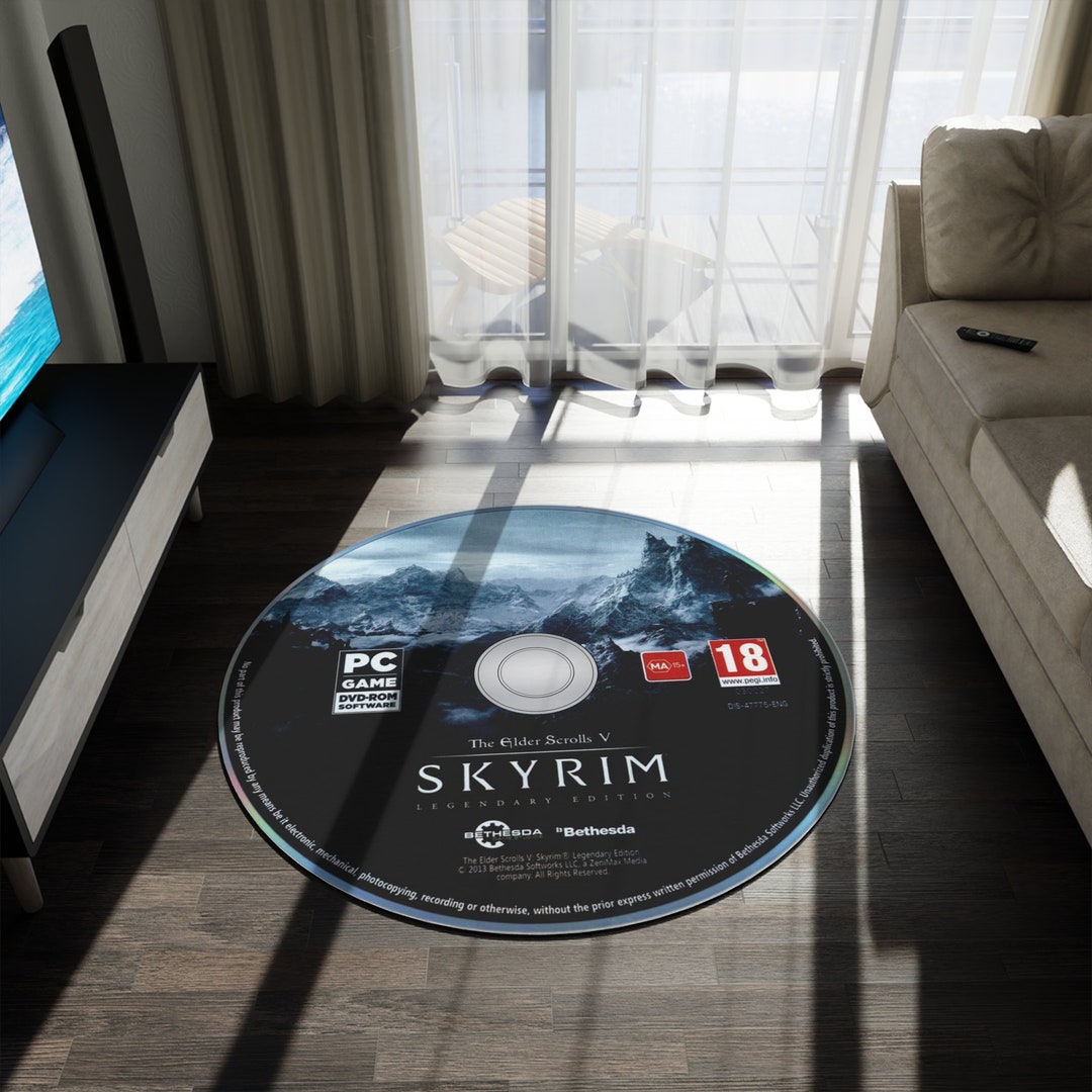 Skyrim PC Disc Rug Inspired by the Elder Scrolls Round Rug - Etsy