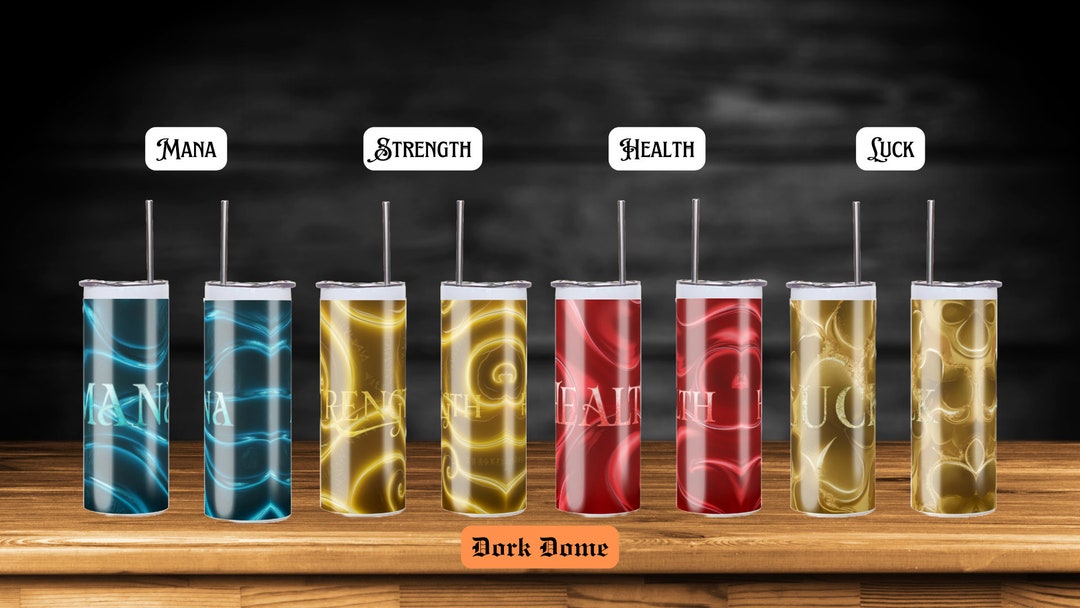 Fantasy-themed RPG Wow | DND Potions Gamer 20oz Skinny Tumbler ...