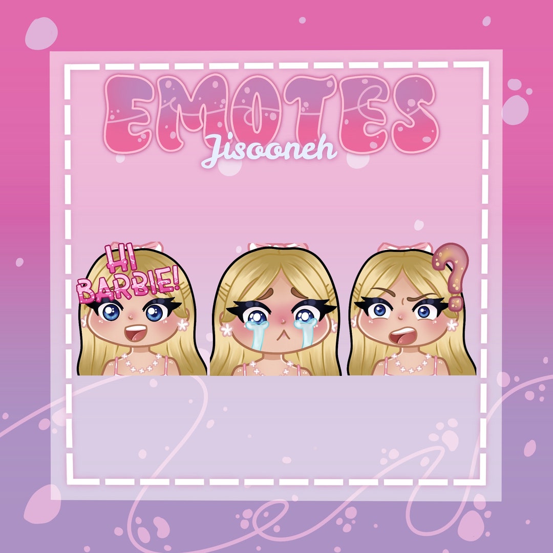 Barbie Emotes // Cute Barbie Twitch, Discord, Kick Emotes // Cute ...