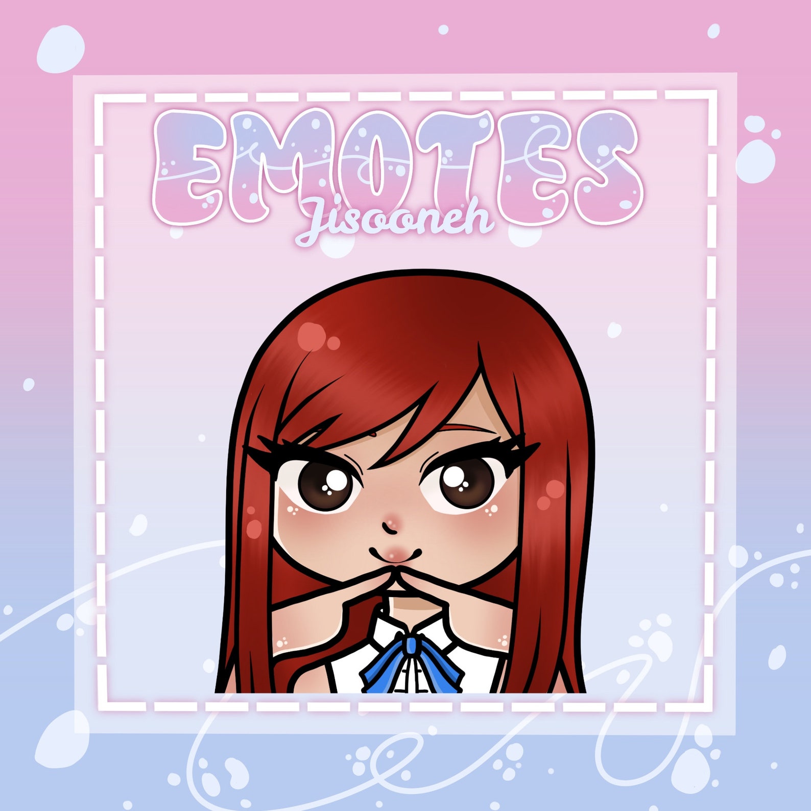 Erza Scarlett Fairy Tail Shy Emote // Twitch, Discord, Kick Erza ...
