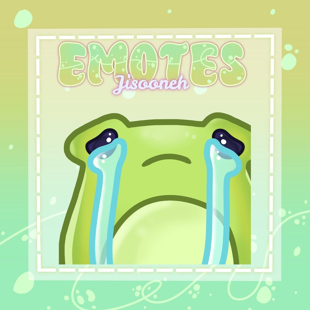 Crying Frog Emote Cute Crying Emote Twitch Sad Frog Emote Sad Kick Frog ...