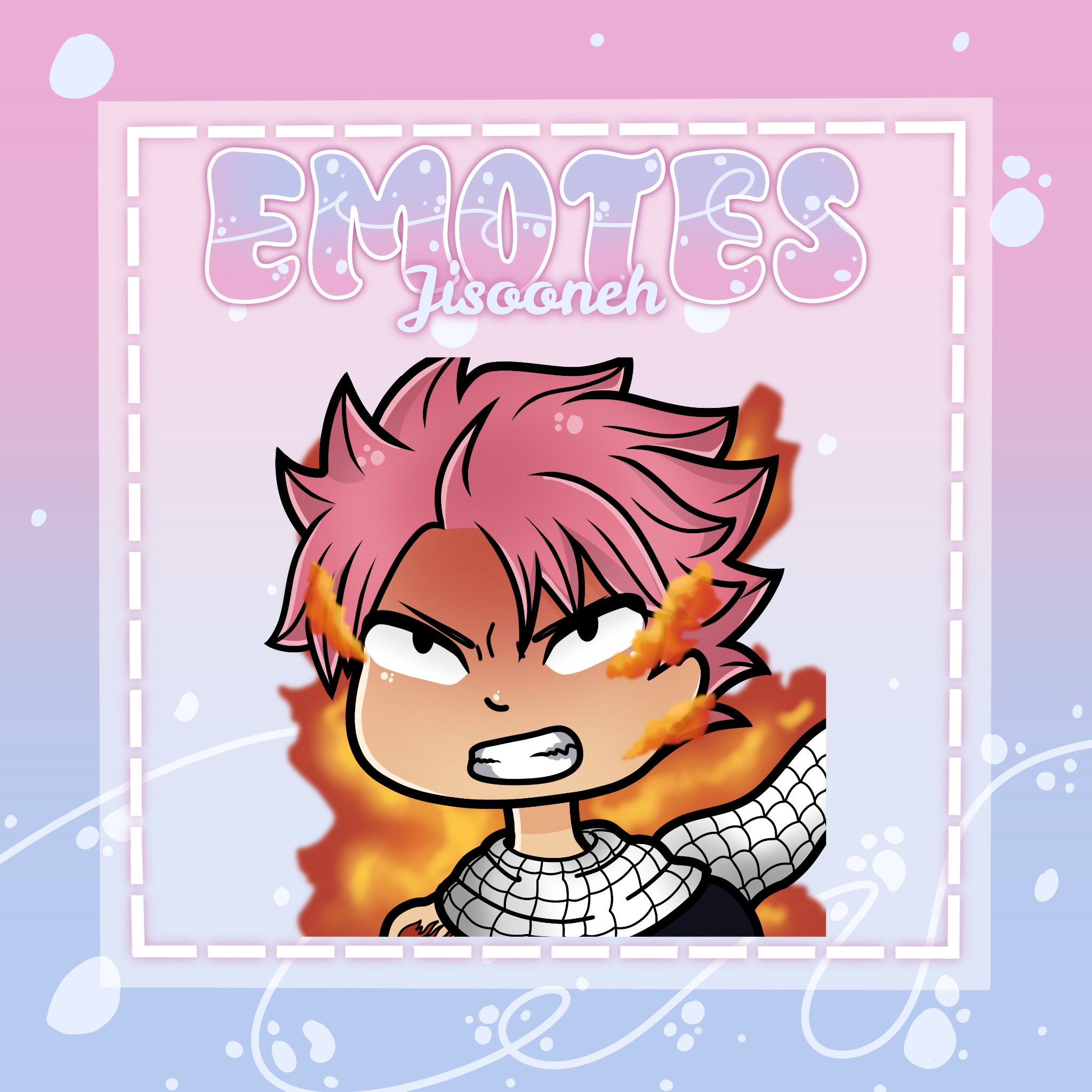 Natsu Dragneel Fairy Tail Mad Emote // Twitch Discord Kick - Etsy