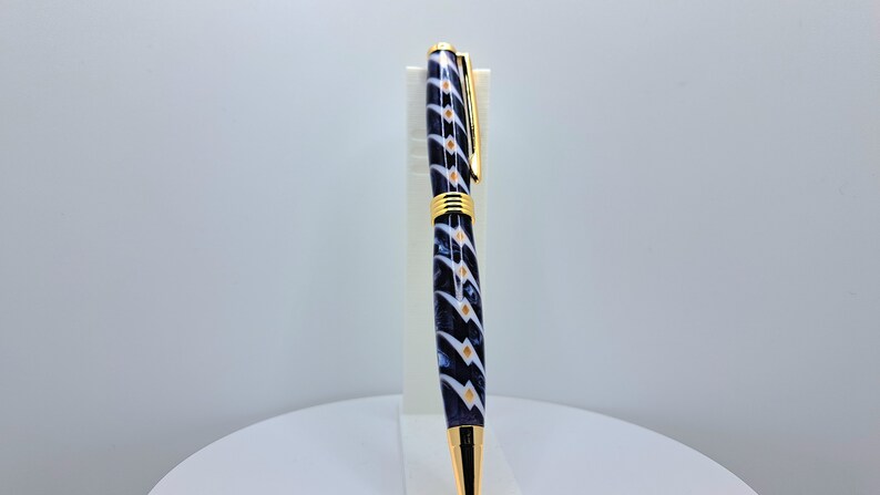 Handmade diamond Lightning 3d Printed Designed Cast Resin Twist Pen ...