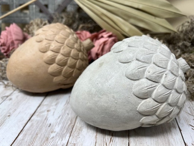 Hand Poured Concrete Acorn: Rustic Home Decor Accent - Etsy