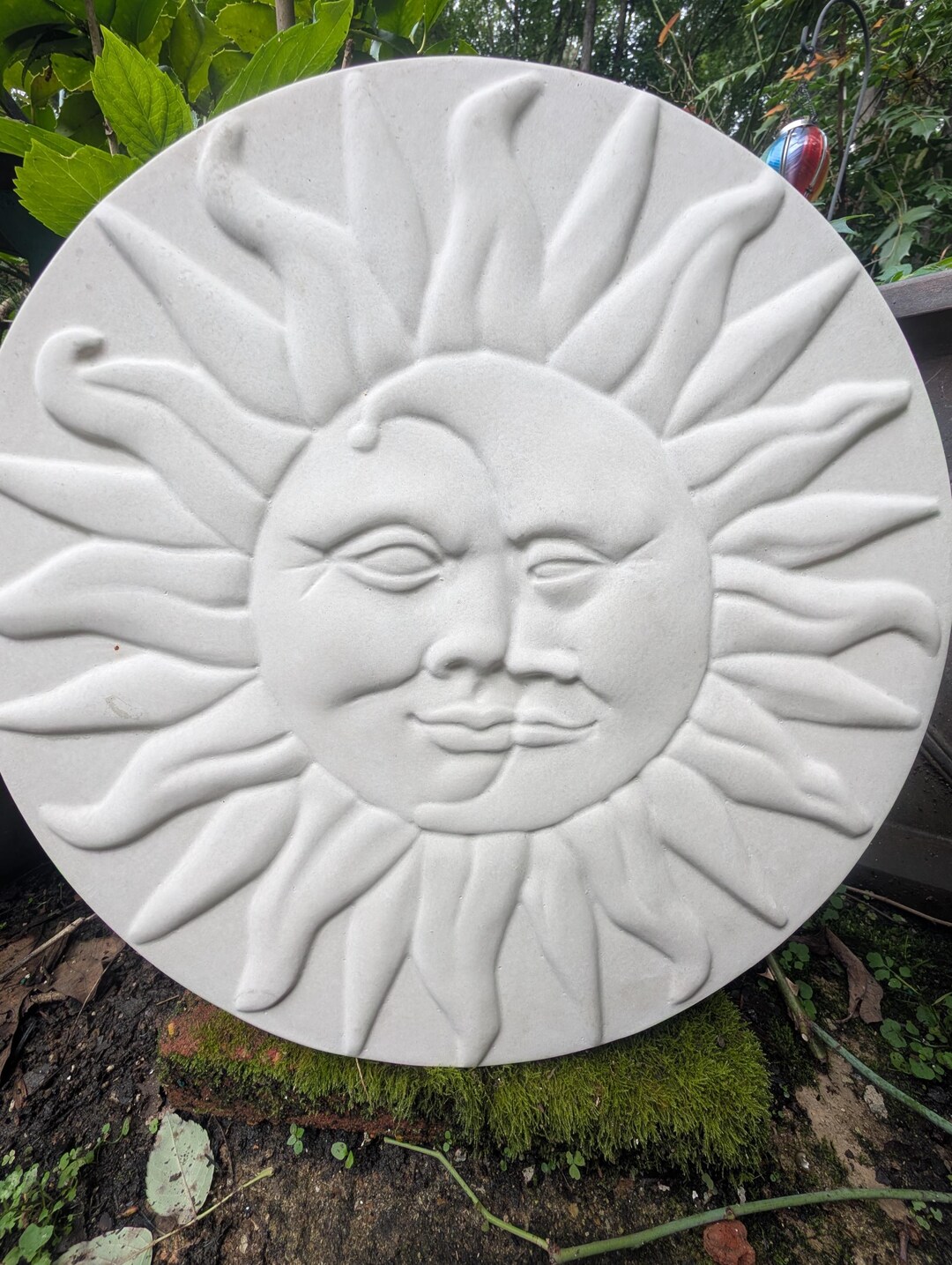 Huge Sun & Moon Elegant Concrete Decor Plaque, Home Decor, Garden Decor ...