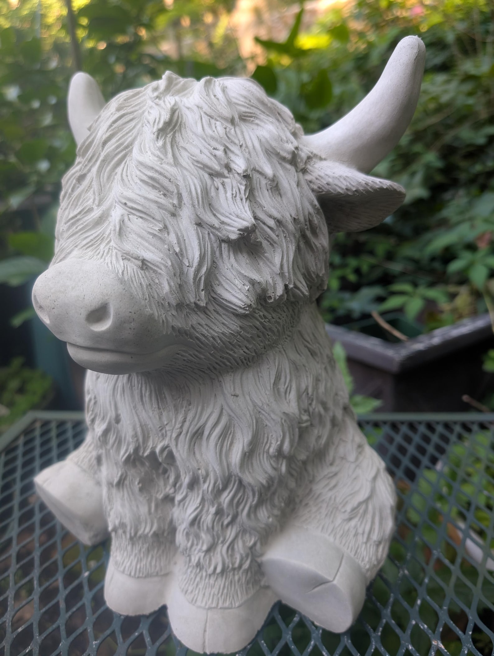 Highland Cow Garden Statue: Handmade Concrete Indoor/outdoor Decor - Etsy