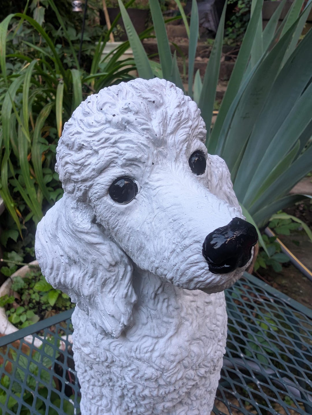 Concrete Poodle Dog Garden Statue - Hand-painted Memorial Sculpture - Etsy