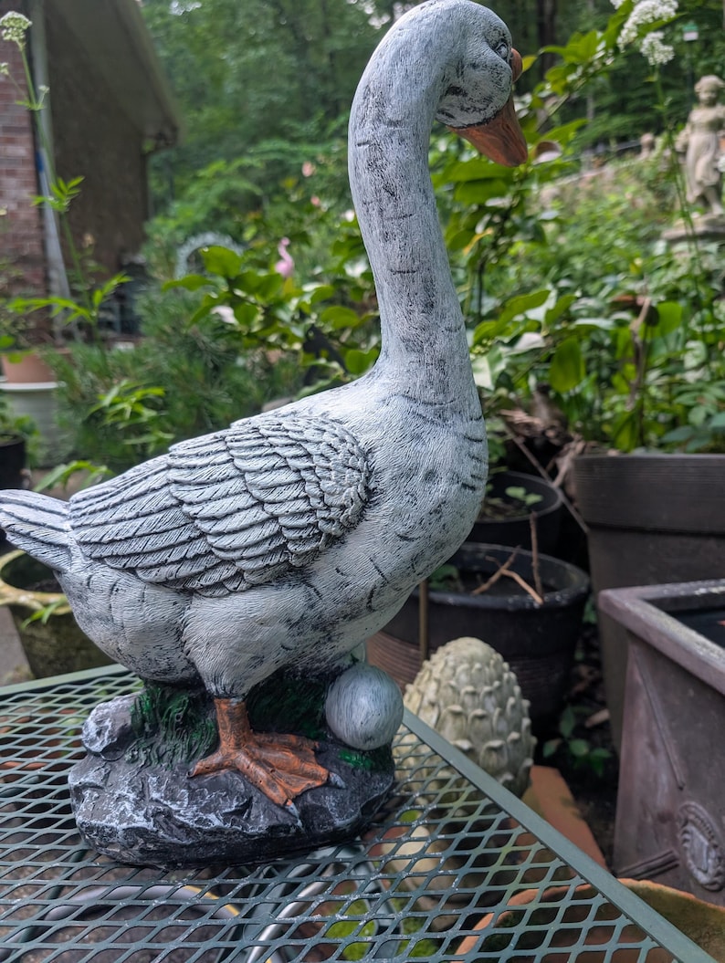 Concrete Porch Goose Statue: 19" Garden Decor, Animal Lover Gift - Etsy