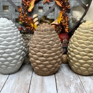 Single Handmade Concrete Pine Cone Pinecone | Fall Rustic Woodland ...