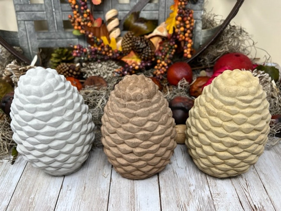 Single Handmade Concrete Pine Cone Pinecone | Fall Rustic Woodland ...