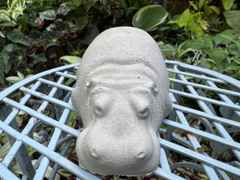 Handmade Concrete Hippo Statue - Modern Home & Garden Decor - Etsy