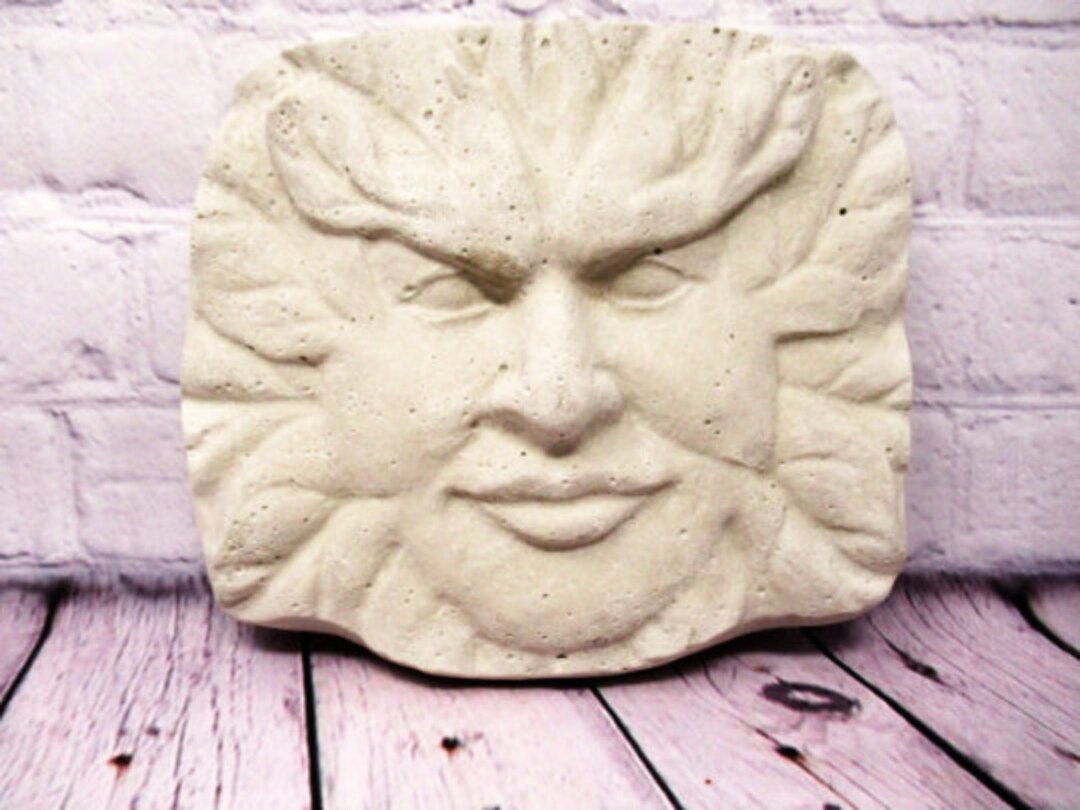 Green Man Concrete Wall Plaque Tile, Home Decor, Garden Decor, Wedding ...