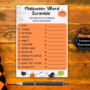 Halloween Word Scramble! Instant Download Printable, Teacher Tools, School Game, Parents, School ...