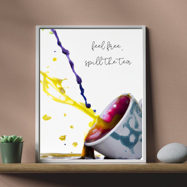 Spill the Tea Wall Art - Etsy