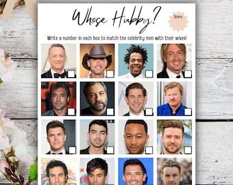 Celebrity Couple Game - Etsy
