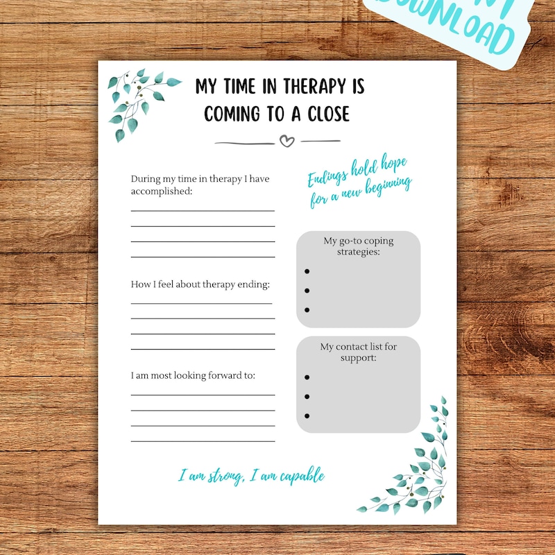 Therapy Termination Worksheets - Etsy