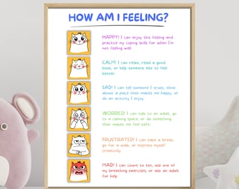 Feelings Poster With Coping Skills – Kids & Teens Emotions Printable ...