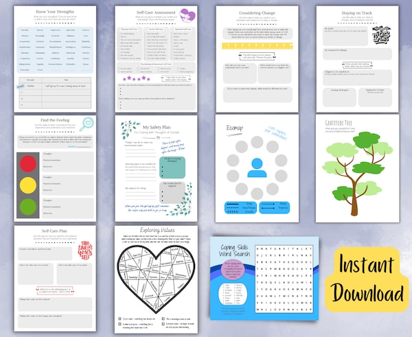 Values Coloring Worksheet, Therapy Tool, Self-help Resource, Printable ...