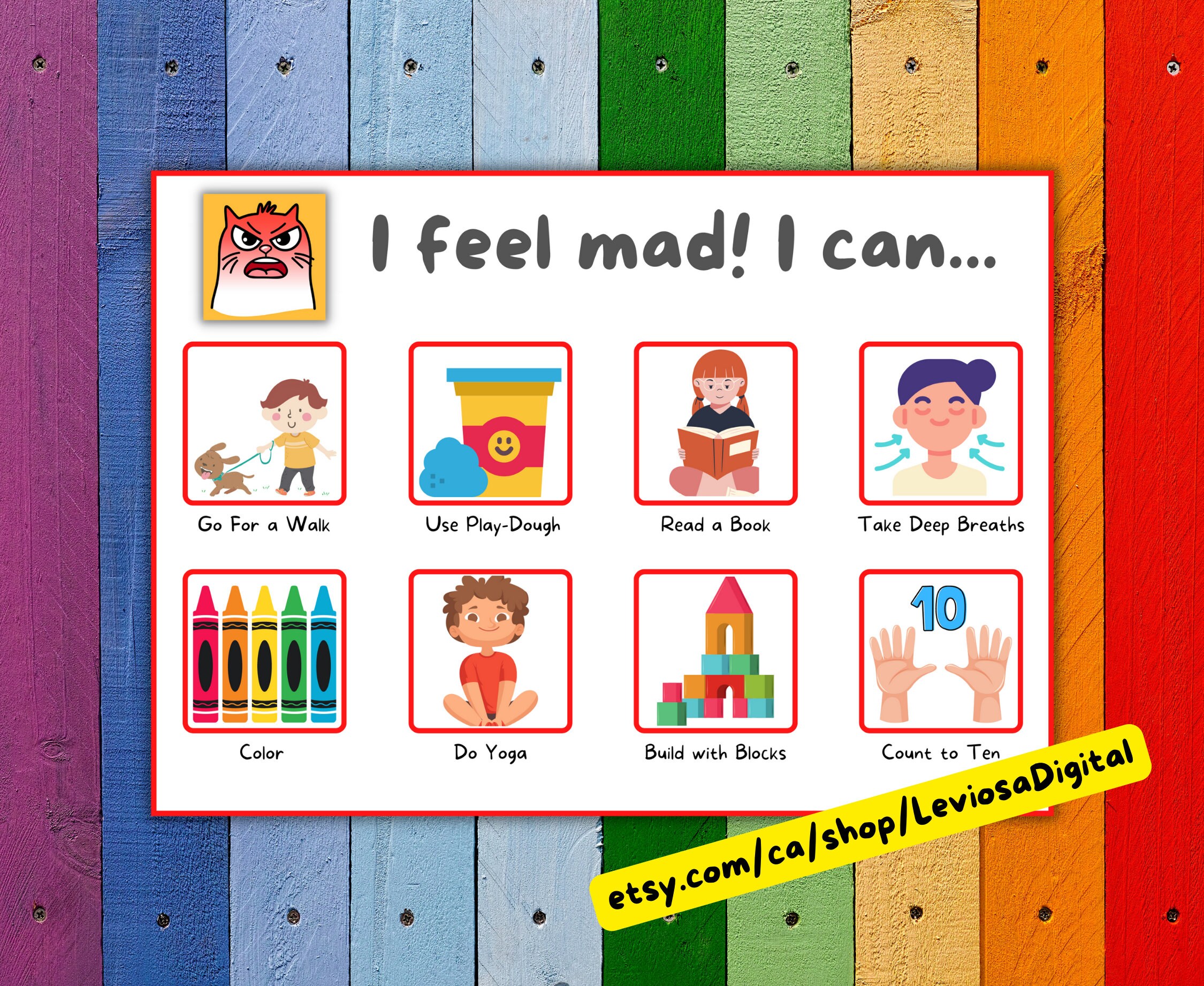 Emotion Coping Cards for Toddlers and Young Kids, Parenting Tools ...