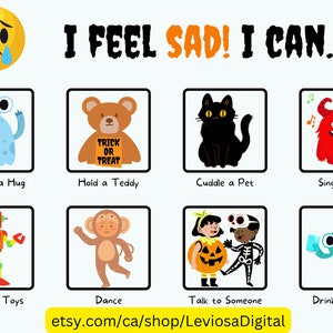 Halloween Emotion Coping Cards for Toddlers, Feelings Chart (PDF ...