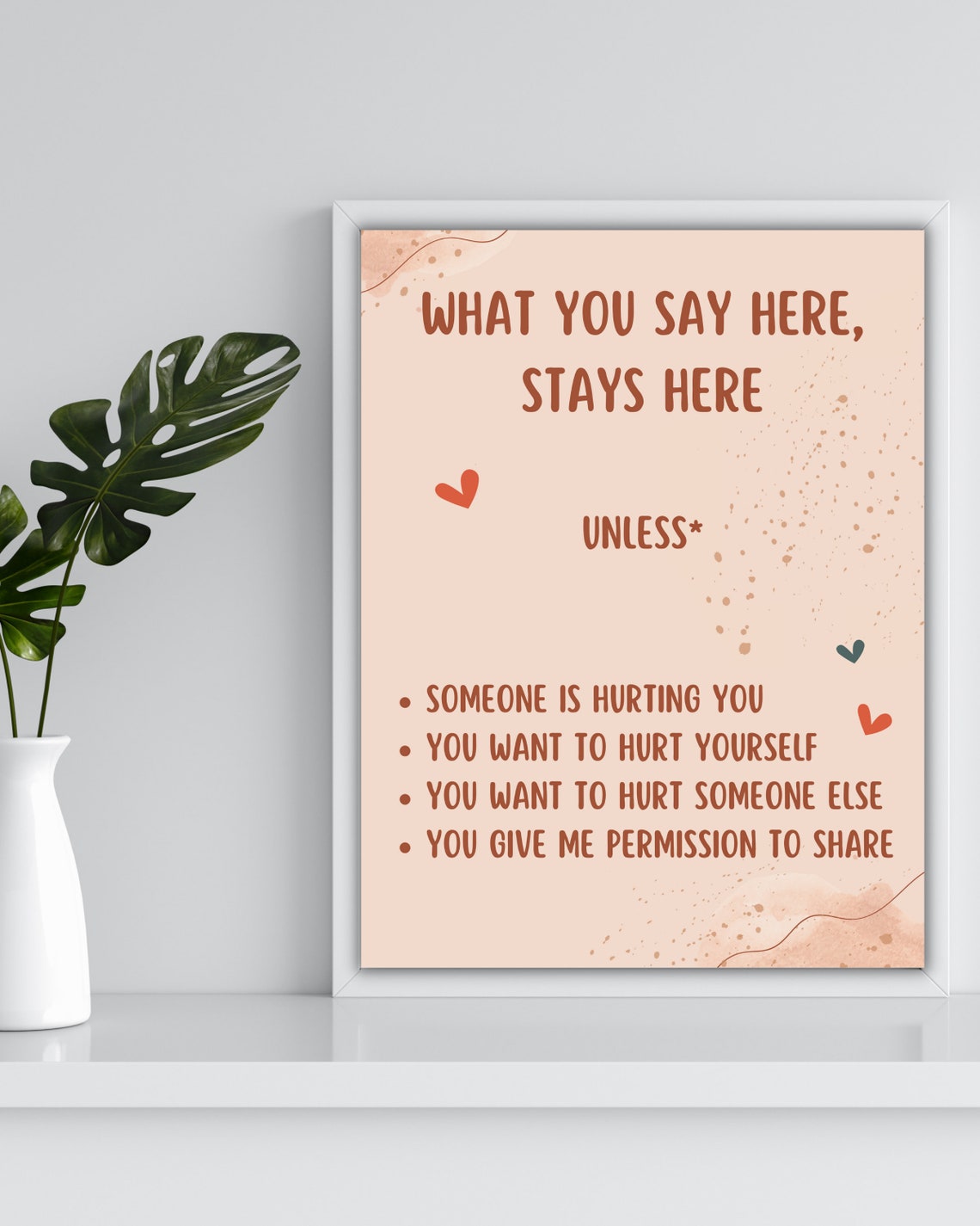 Therapy Confidentiality Sign, Printable, Therapist Gift, Social Worker ...