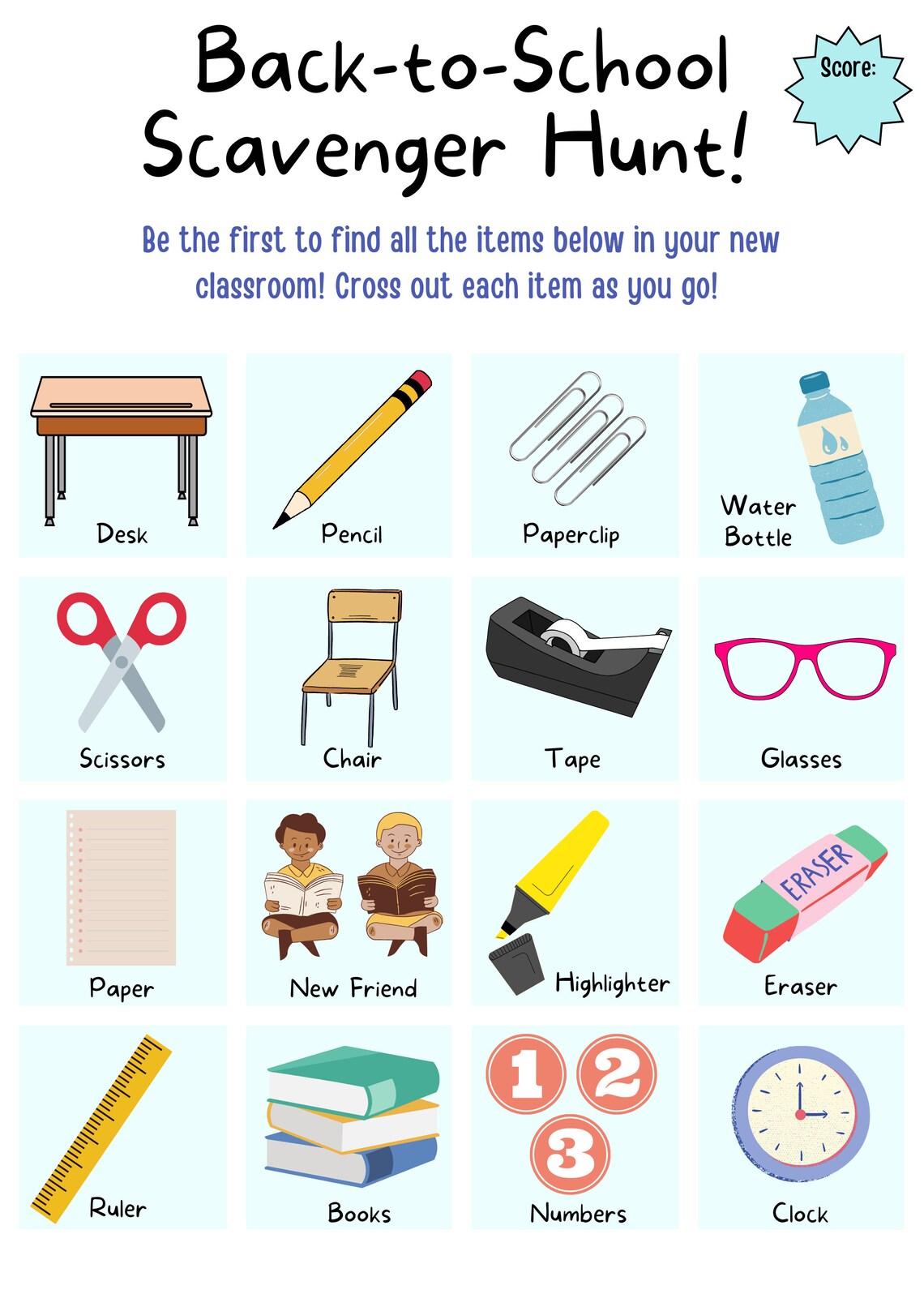 Back to School Scavenger Hunt, Teachers, Teaching, New School, Students ...