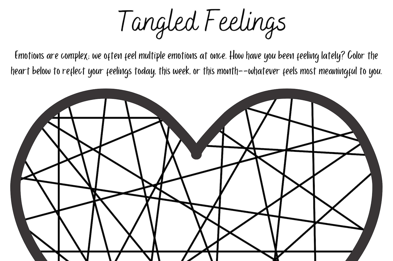 Feelings Coloring Worksheet, Therapy Tool, Self-help Resource ...
