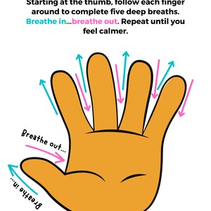 Breathing Exercise Mindfulness Cards for Kids, Child Emotions, Calming ...