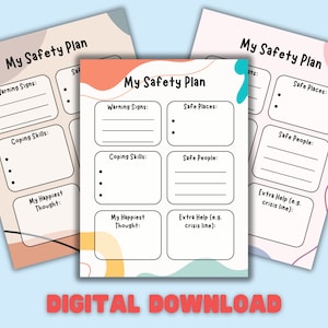 Kids Safety Plan Template, Crisis Intervention Worksheet (digital ...