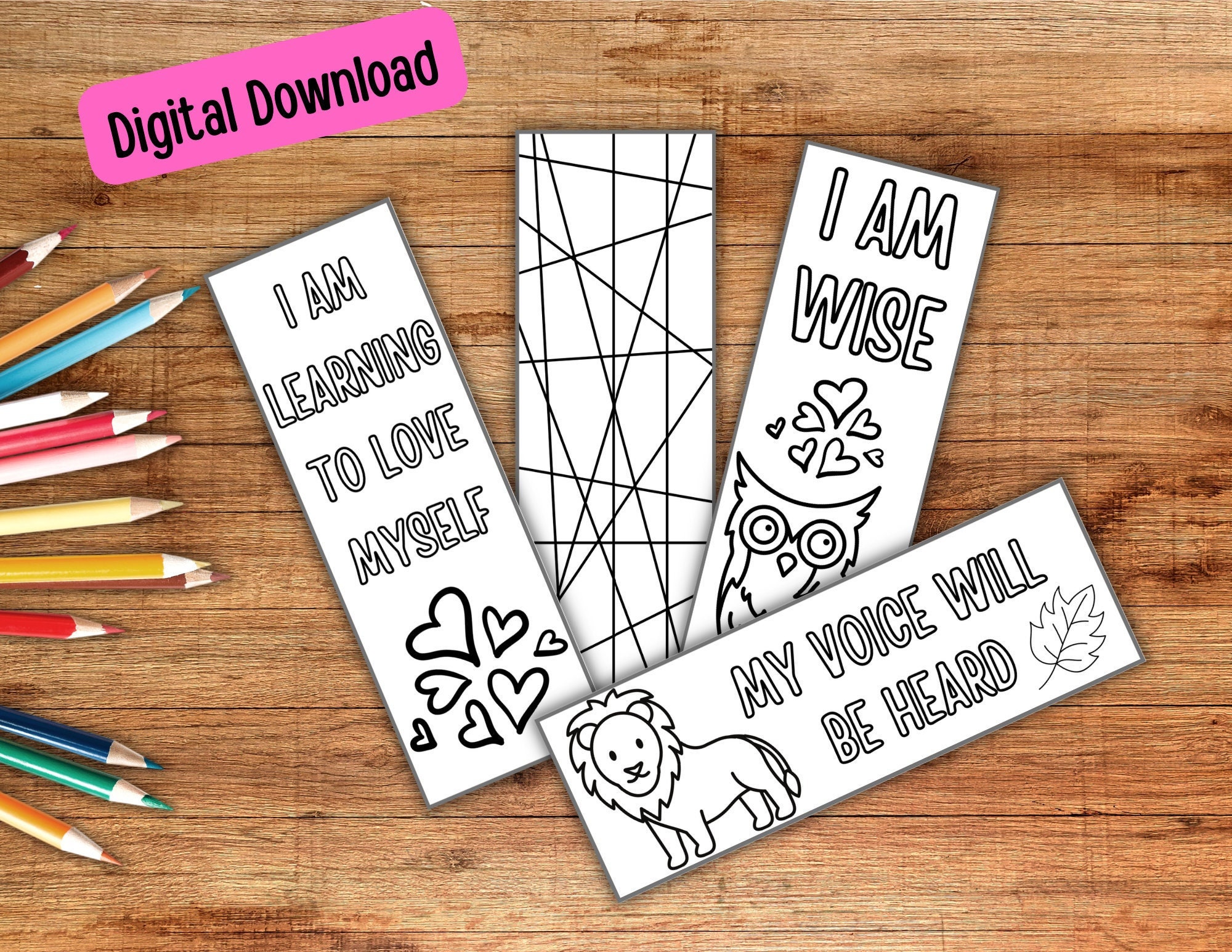 Colouring Bookmark Affirmations, Child and Adult Coloring Printable ...