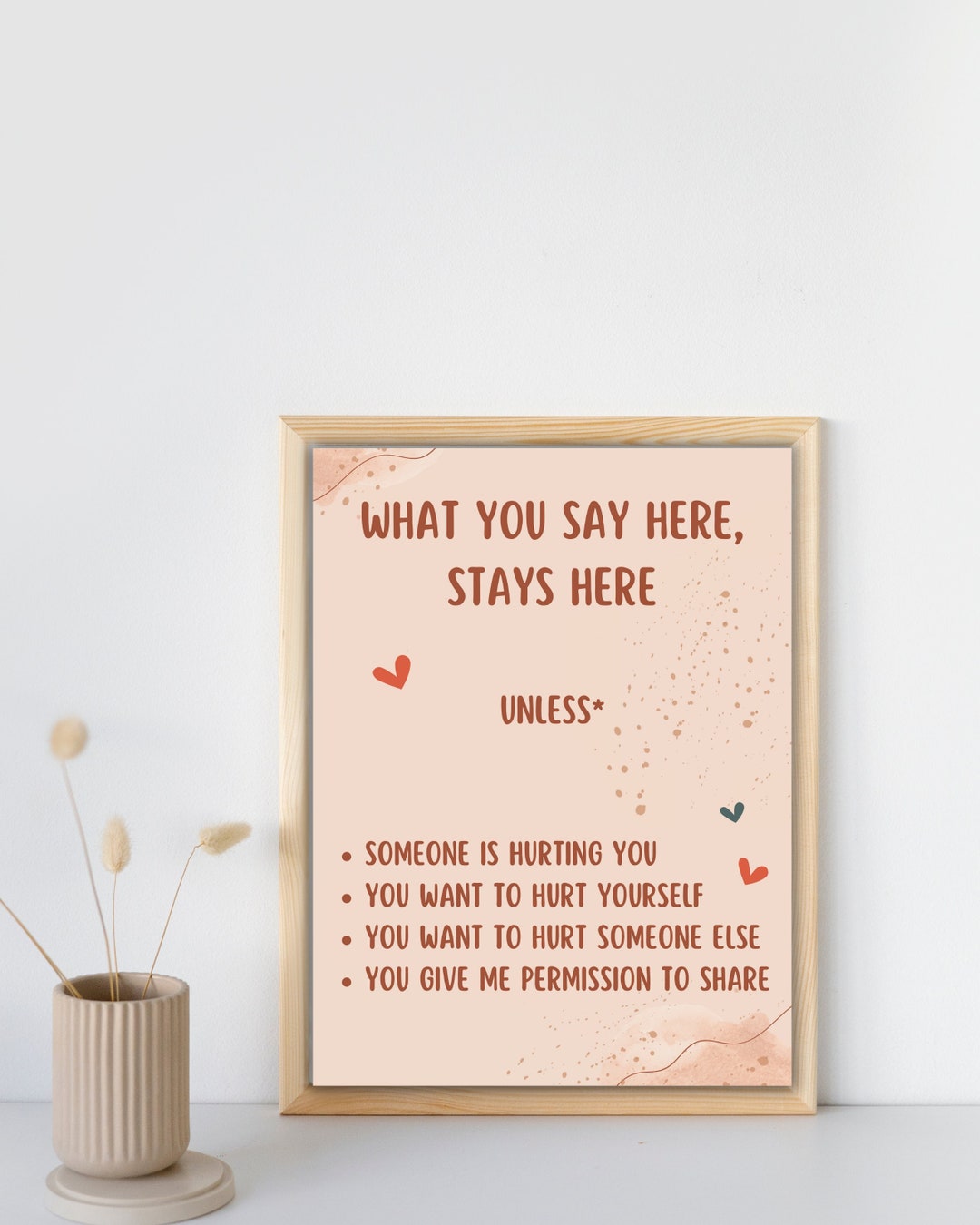 Therapy Confidentiality Sign, Printable, Therapist Gift, Social Worker ...