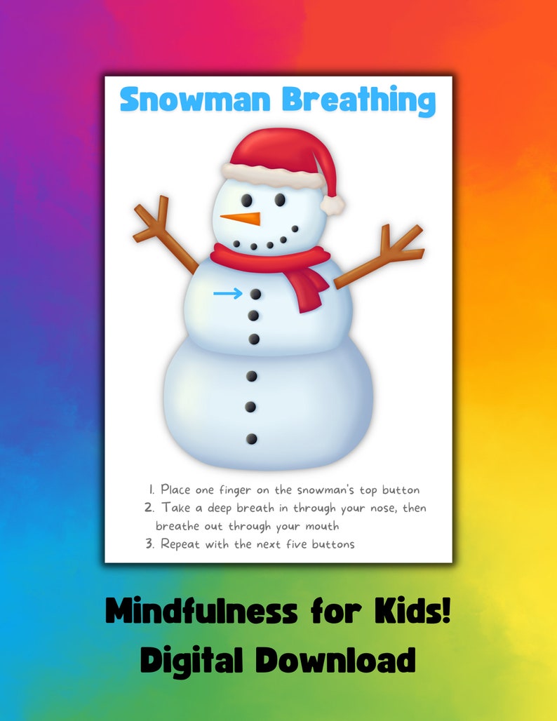 Snowman Breathing Exercise, Mindfulness for Toddlers and Young Kids ...