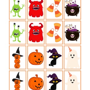 Halloween Matching Card Game Kids and Toddlers, Instant Download ...
