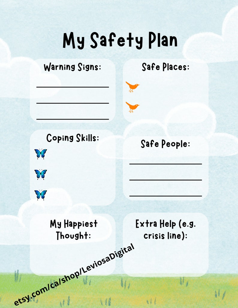 Therapy Safety Plans, Child Safety Plan, Crisis Intervention, Therapy ...