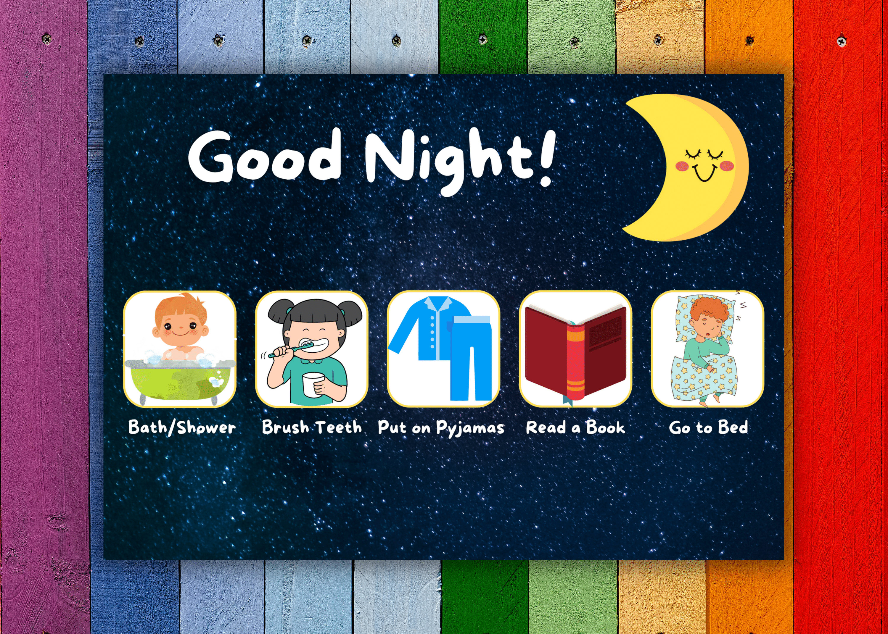 Visual Routine Cards for Kids, Toddler Bedtime, Parenting Tool ...