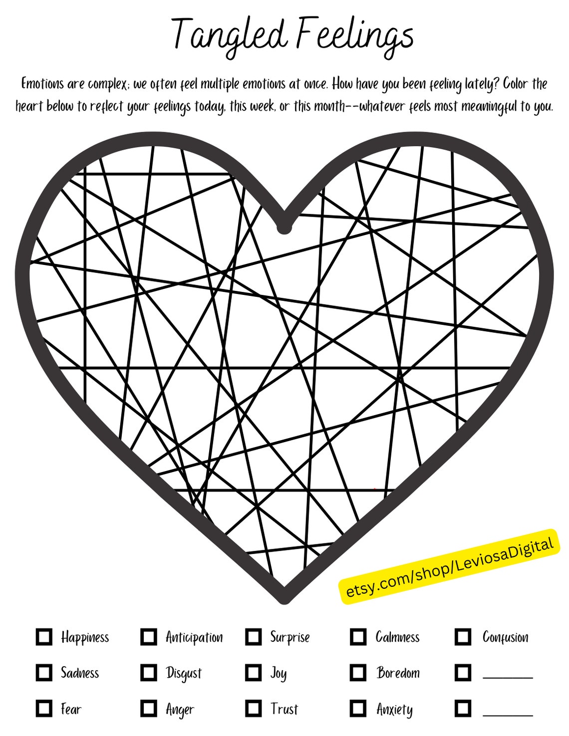 Feelings Coloring Worksheet, Therapy Tool (PDF Printable) - Etsy Canada